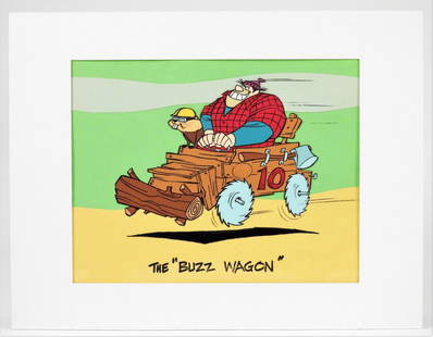 1968 Wacky Races Buzz Wagon Animation Cel