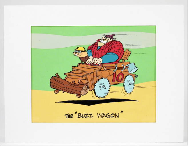 1968 Wacky Races Buzz Wagon Animation Cel