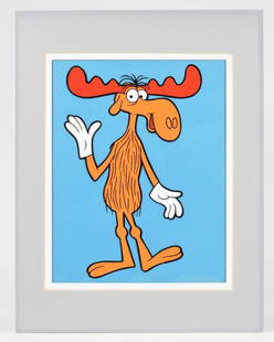 Rocky & Bullwinkle Original Production Drawings With 1/1 Cel