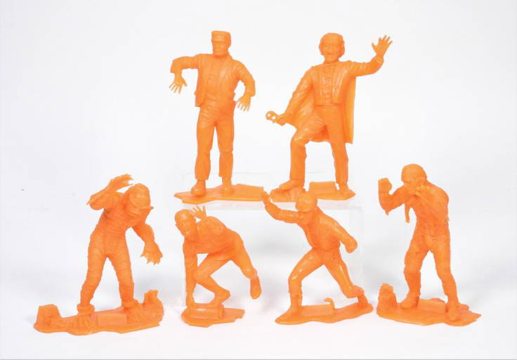 6pc 1963 Marx Universal Monsters Orange Figures
