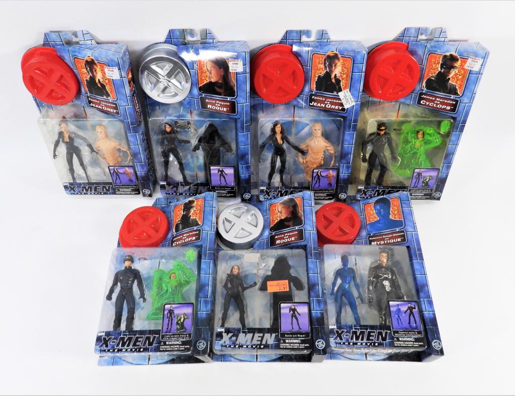 7pc 2000 Toy Biz X Men Movie Action Figure Group