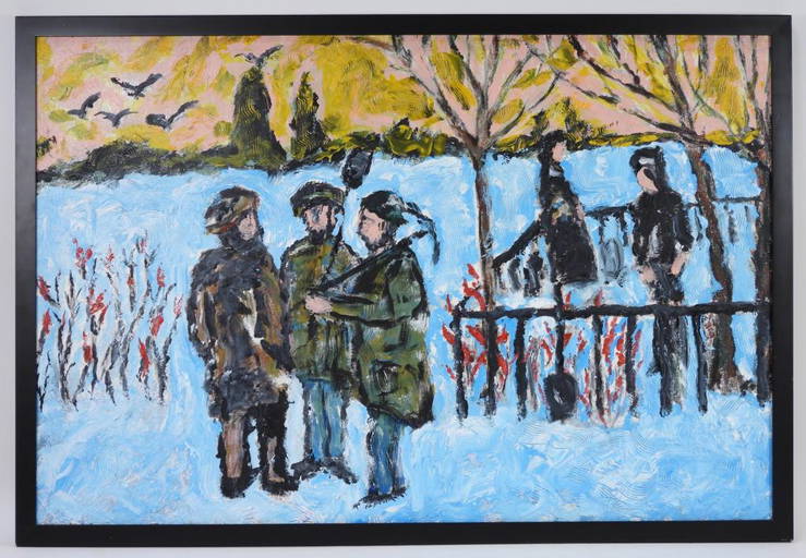 Bill Comeau Abstract Figures Painting