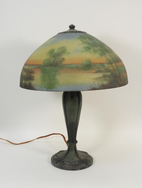 Jefferson Reverse Painted Table Lamp Auction