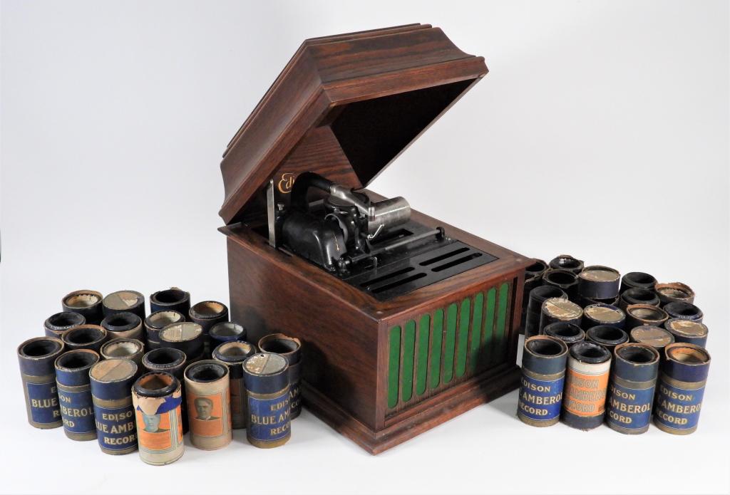 Edison Amberola 30 Phonograph W/ Cylinders