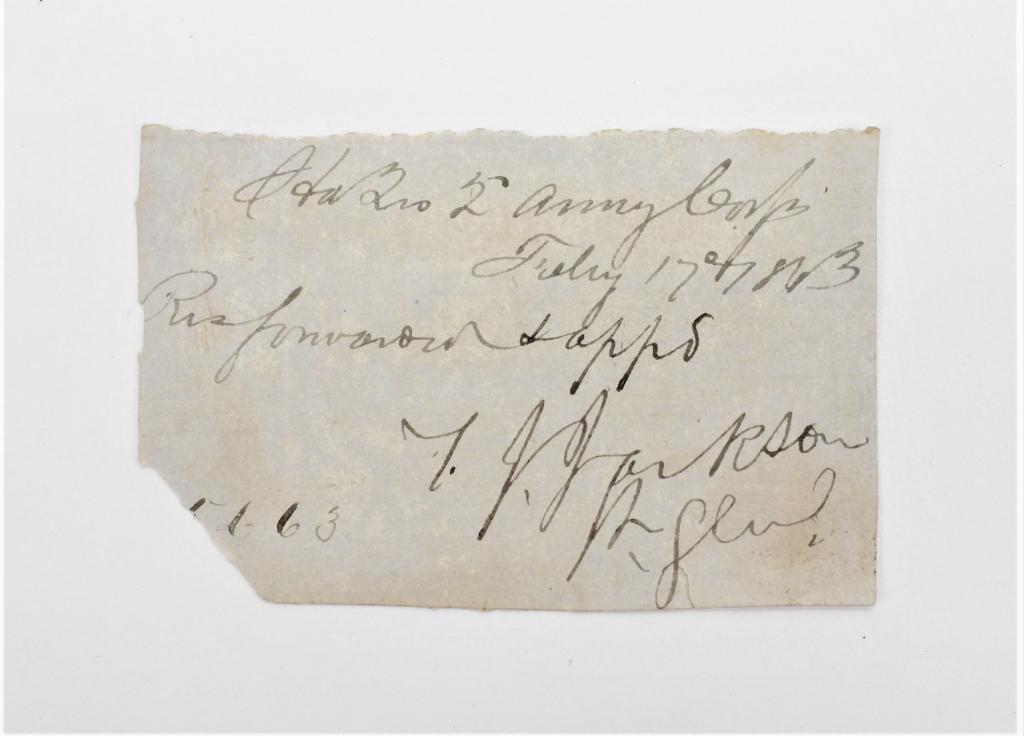 Thomas "stonewall" Jackson Clipped Signature Auction