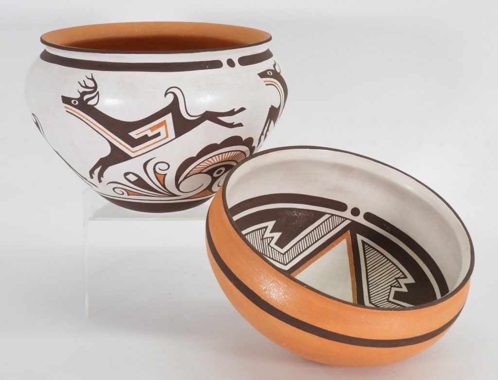 2pc Randy Nahohai Tribal Zuni Pottery Vessels Auction