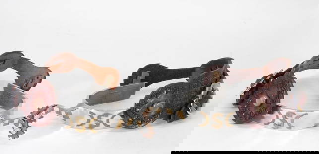 Incredible Pair Of Fully Engraved Double Mounted Spurs By Noted ...