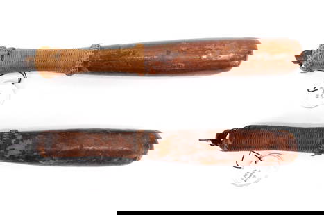 2pc Bean Leather & Steel Police Billy Clubs Auction