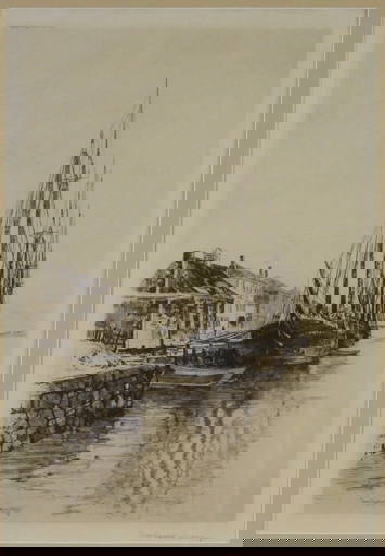 Charles Woodbury Maritime Ship Etching