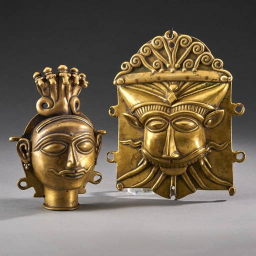 2 Indian Bronze Plaques