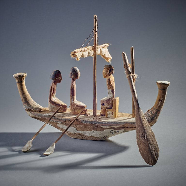 A Rare Ancient Egyptian Model Boat Auction
