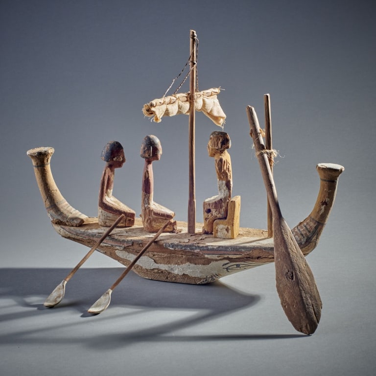 A Rare Ancient Egyptian Model Boat Auction