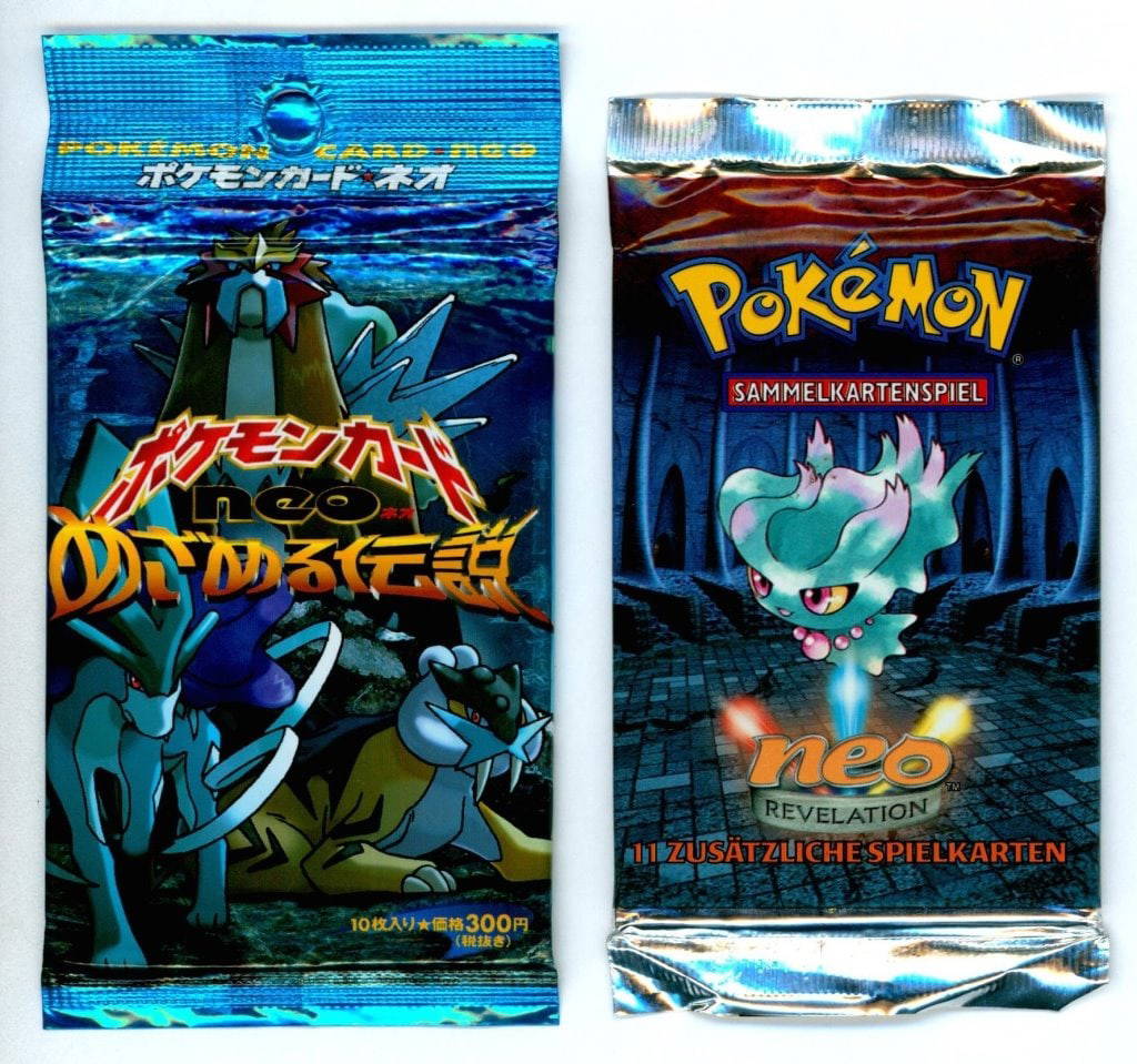 2pc German Japanese Pokemon Neo Revelation Packs Auction