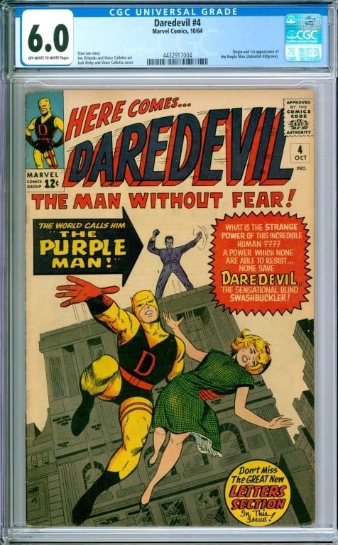 Marvel Comics Daredevil #4 Cgc 6.0 Auction