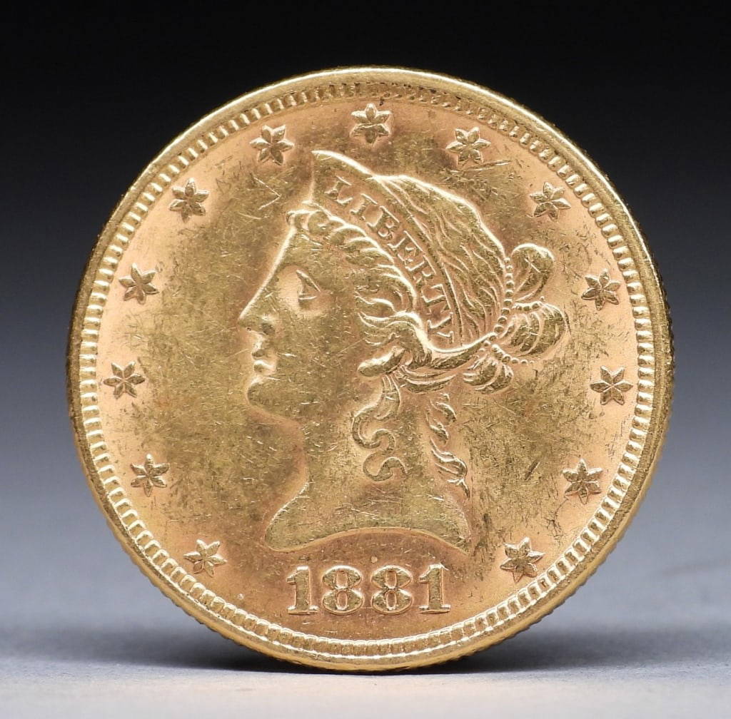 1881 Liberty Head Eagle $10 Gold Coin Auction