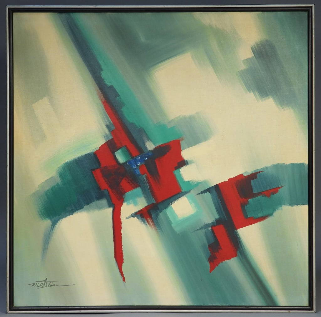 Signed Matson Mcm Abstract Painting Auction