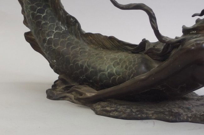 3/4 Life Size Bronze Mermaid & Glass Coffee Table : Lot 99