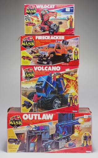 Four 1986 Kenner Mask Vehicle Play Sets