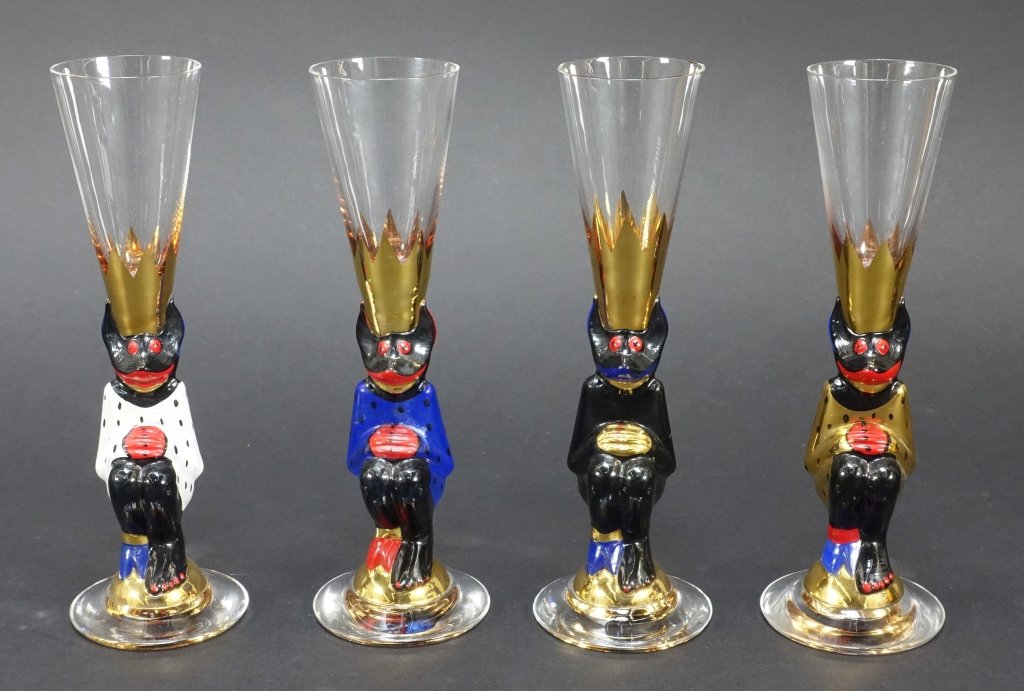 Gunnar Cyren Orrefors Devil Nobel Schnapps Glasses