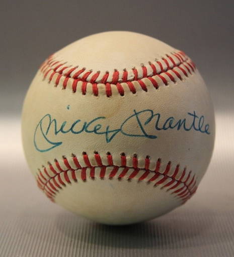 Mickey Mantle Signed Baseball With Card