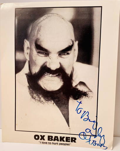 Ox Baker Signed 9 X 11 Photo