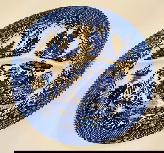 Flow Blue Plate/with Partitions