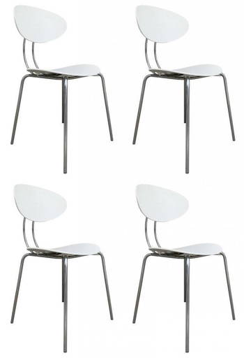 Set Of 4 Chairs By Sintesi Model Elyt, Made In Italy