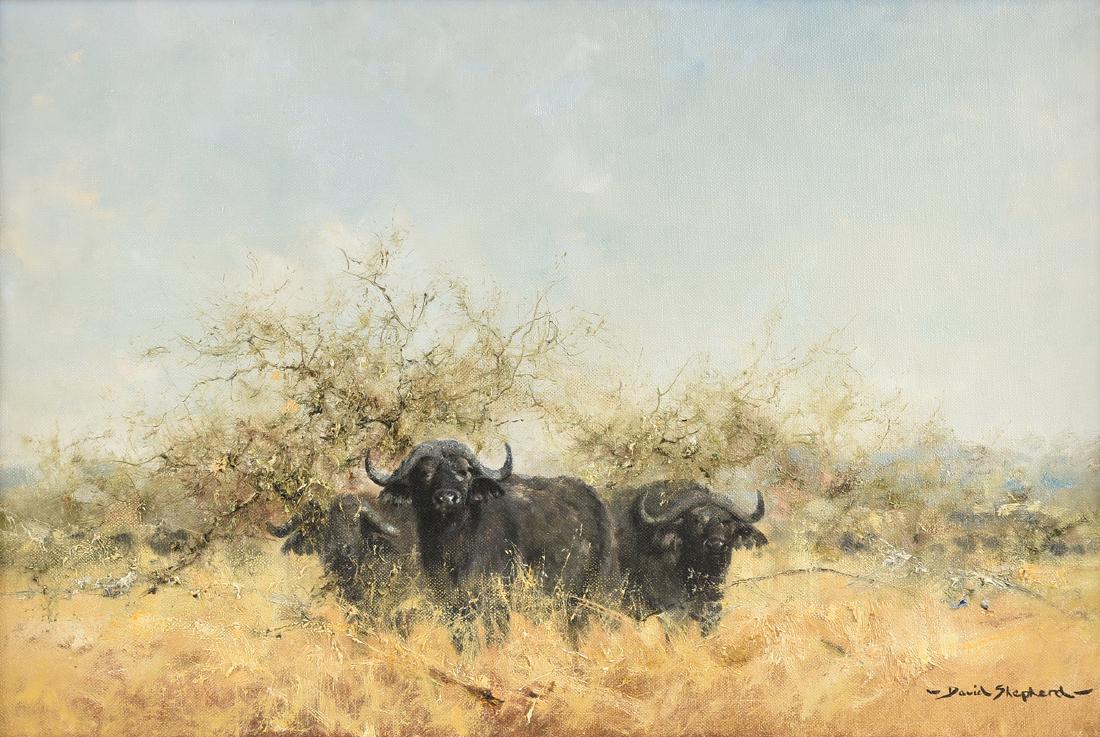 DAVID SHEPHERD (British 1931-2017) A PAINTING, "Three