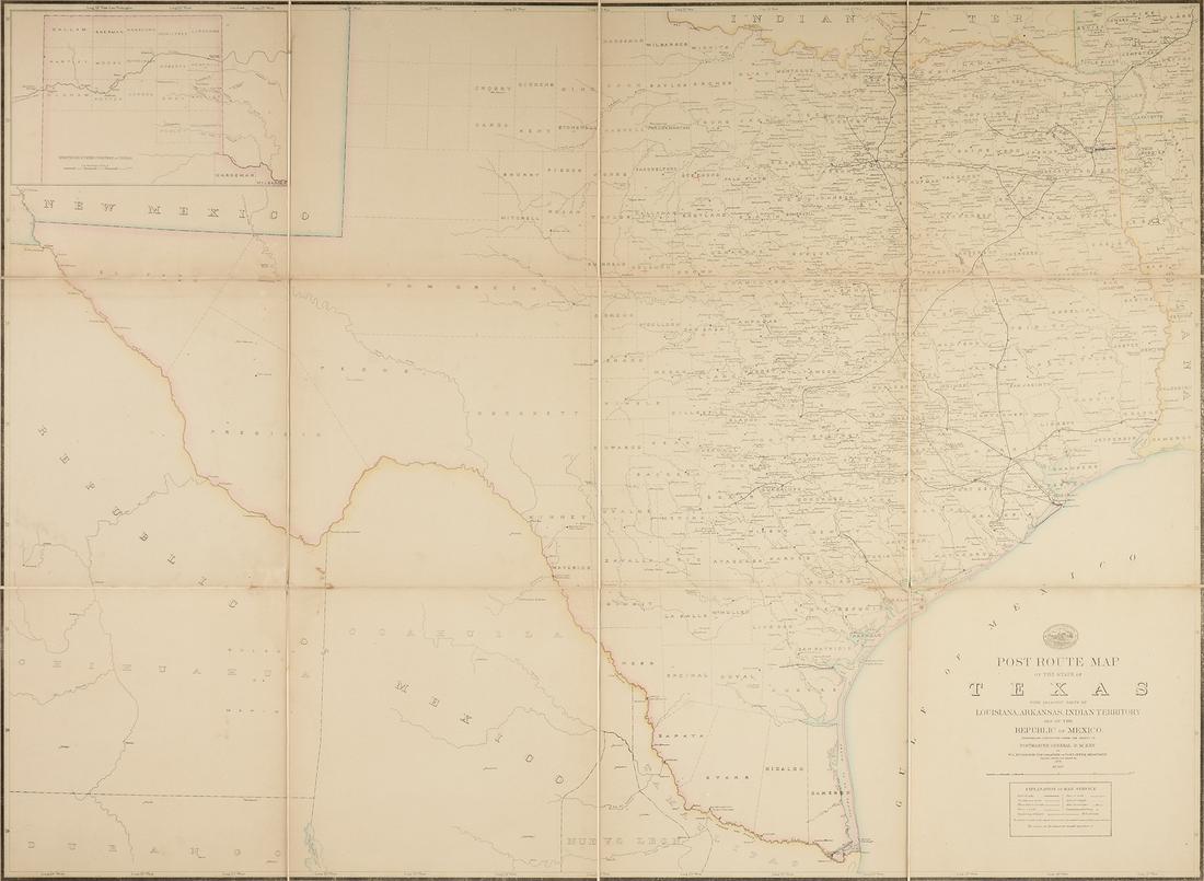 AN ANTIQUE POSTAL MAP, "Post Route Map of the State of - Feb 15, 2020 ...