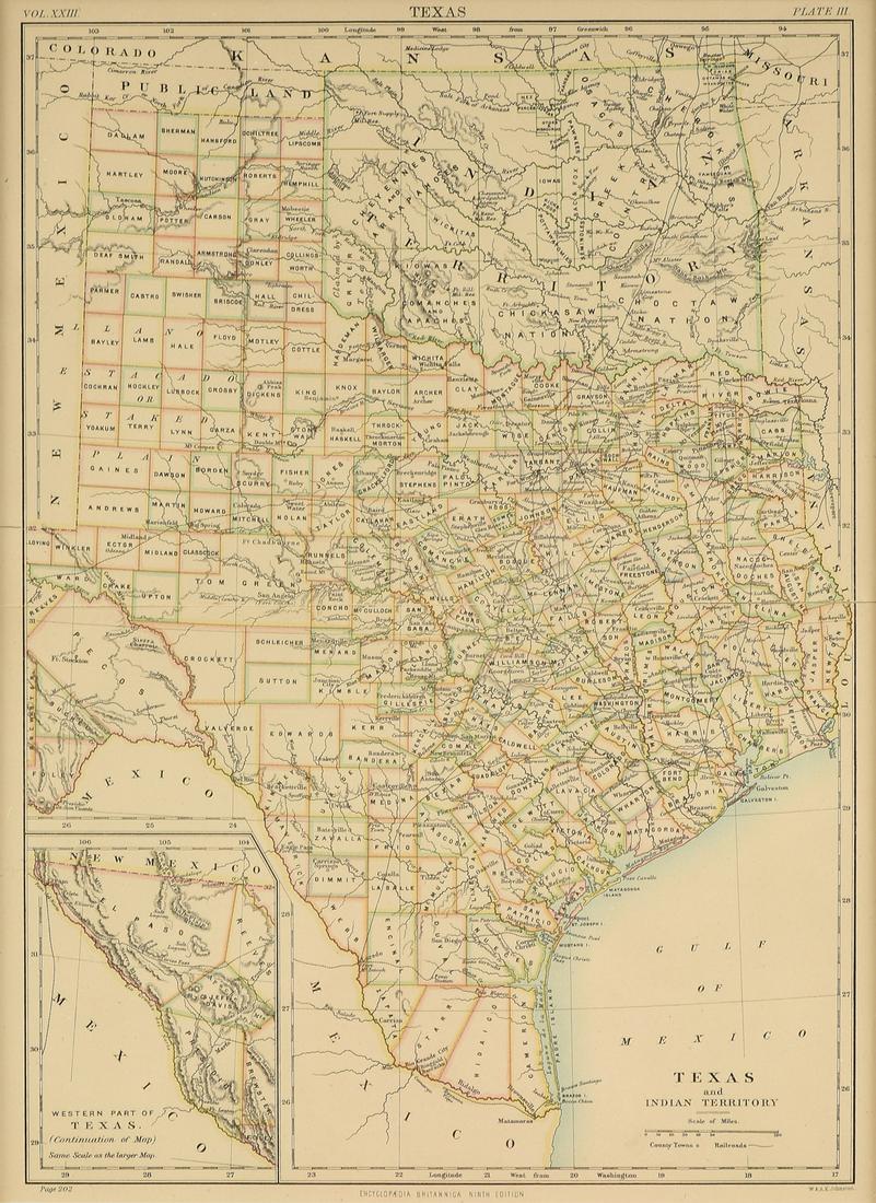 AN ANTIQUE MAP, "Texas and Indian Territory," UNITED - Feb 15, 2020 ...