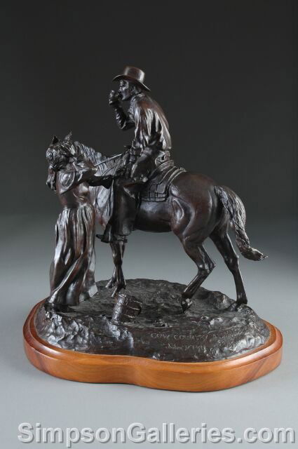 John D. Free (american Contemporary) A Bronze Scul