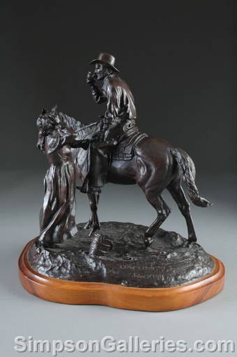 John D. Free (american Contemporary) A Bronze Scul