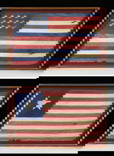 Two Commemorative Naval Flags Including The John Paul Jones Flag And ...