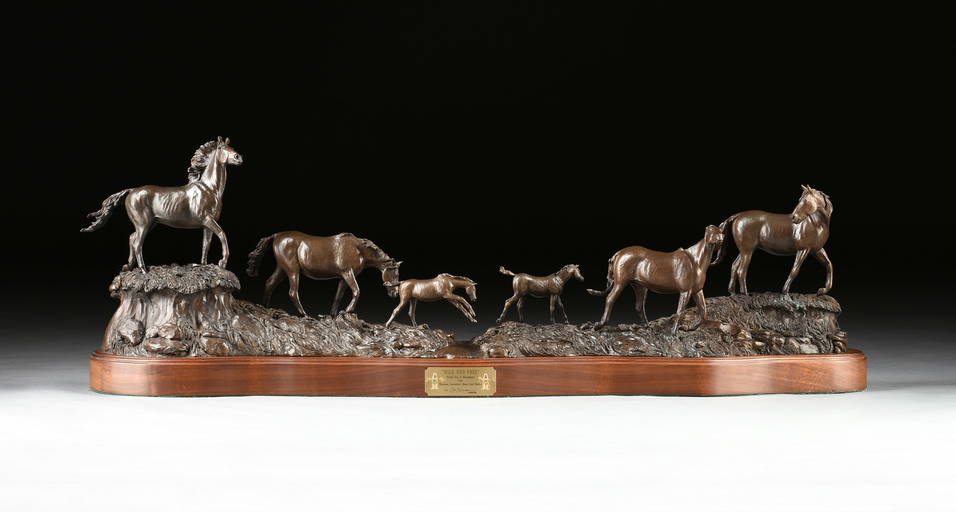 Edd Hayes (american/texas B. 1945) A Bronze Sculpture, "wild And Free ...