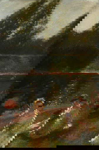 David Charles Jenkins (british 1867 1916) A Painting, "a Summer's Day ...