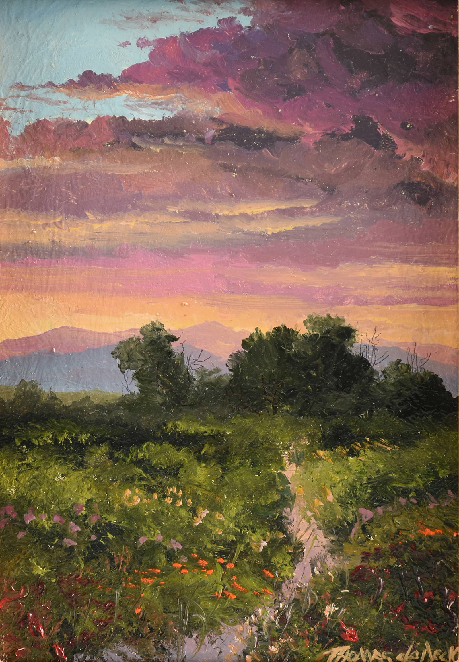 Thomas De Decker (american B. 1951) A Painting, "feeling Of Peace ...