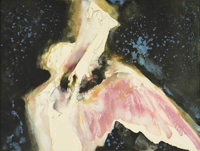 Charles Schorre (american/texas 1925 1996) A Print, "angel With Pink ...