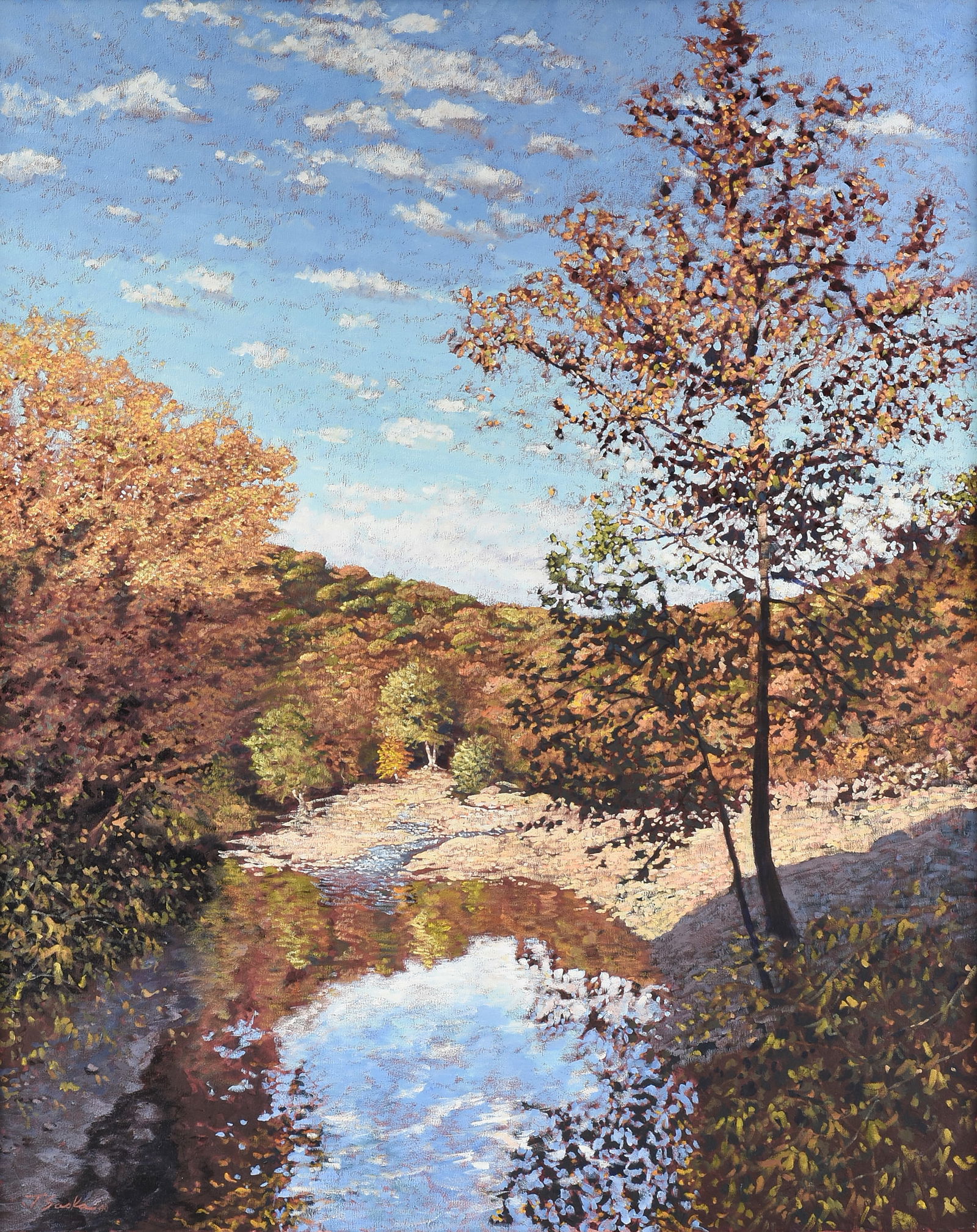 Tim Saska (american 1935-2006) A Painting, "autumn Pond," 2000, Auction