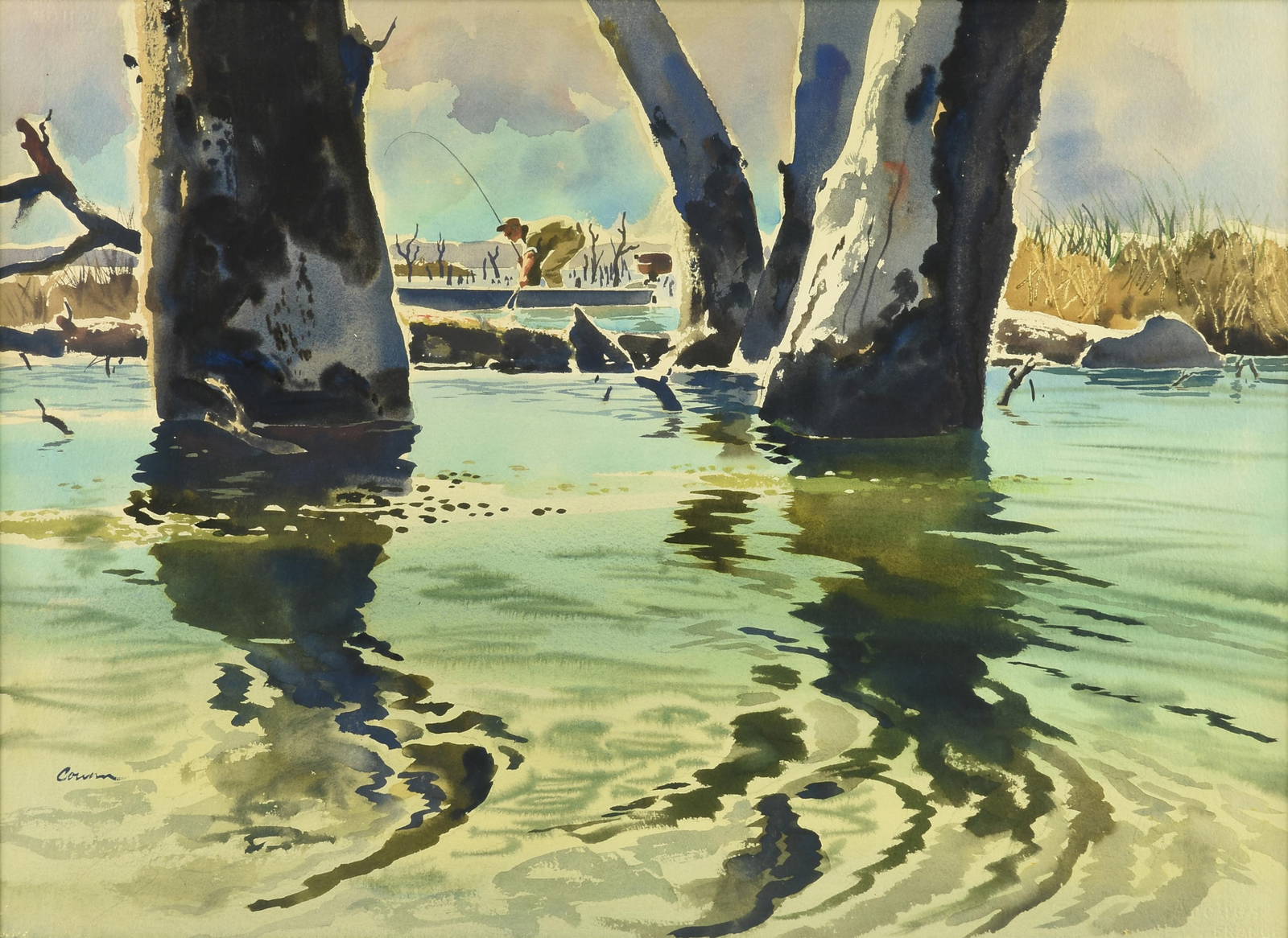 John Cowan (american/texas 1920-2008) A Painting, "spur Ranch," 20th ...