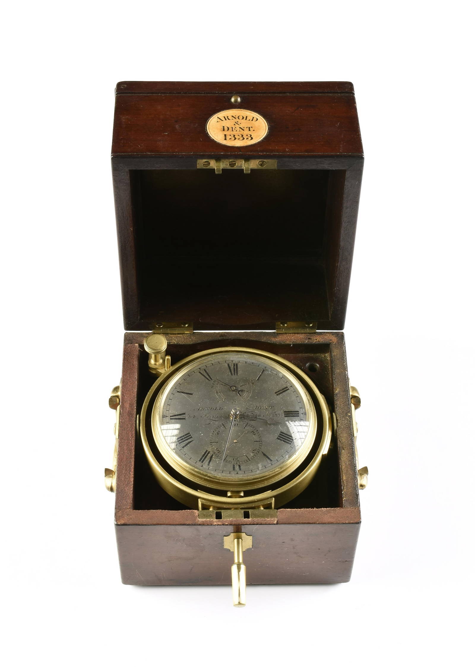 An English Arnold & Dent Two-day Marine Chronometer In A Mahogany Box ...