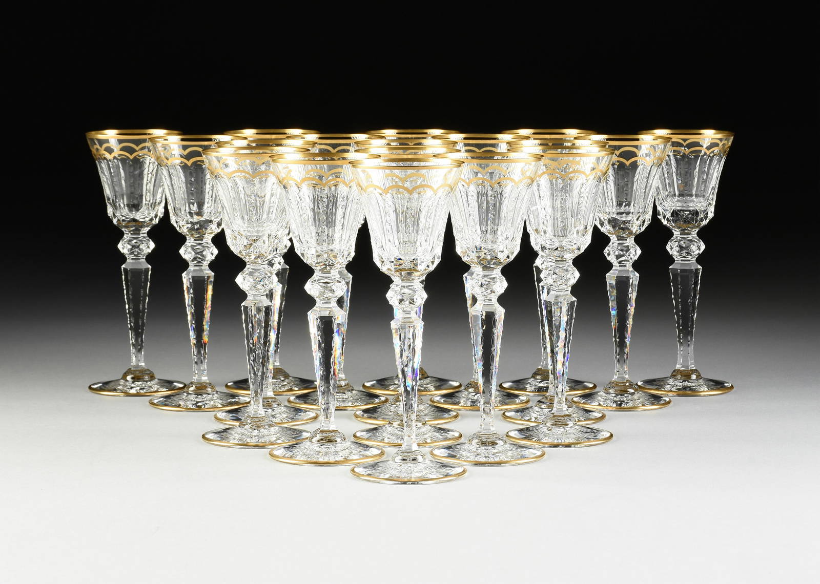 Eighteen Saint Louis Cut Crystal Bordeaux Glasses, "excellence" Pattern ...