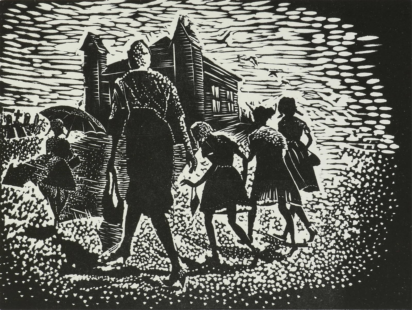 John T. Biggers (american/texas 1924-2001) A Print, "the Four Sisters ...