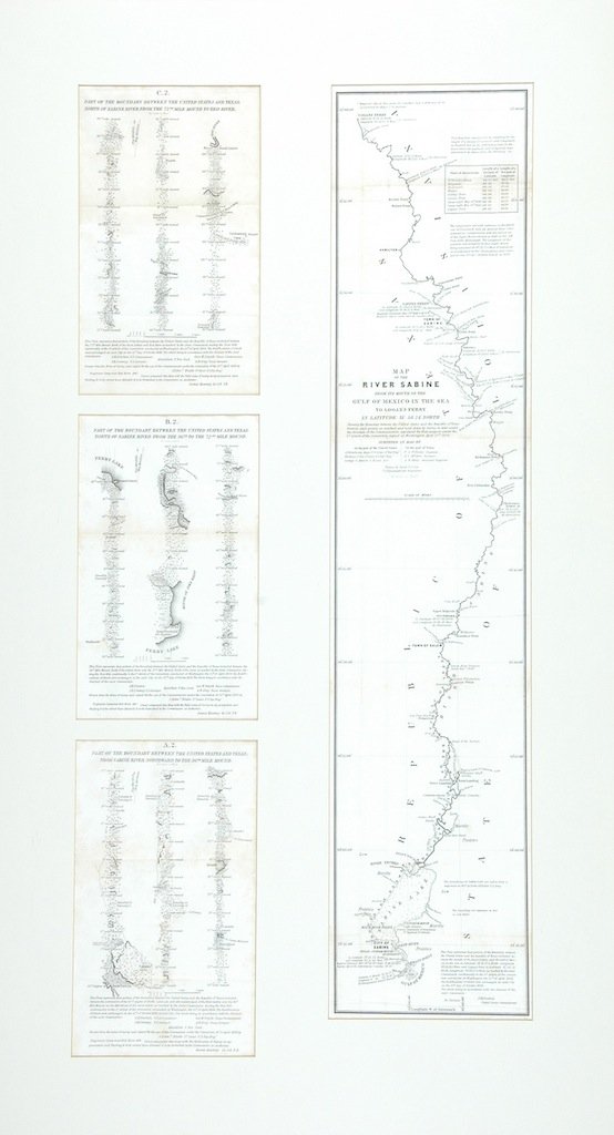 A MAP, REPUBLIC OF TEXAS, 1840, Map of the River Sabine