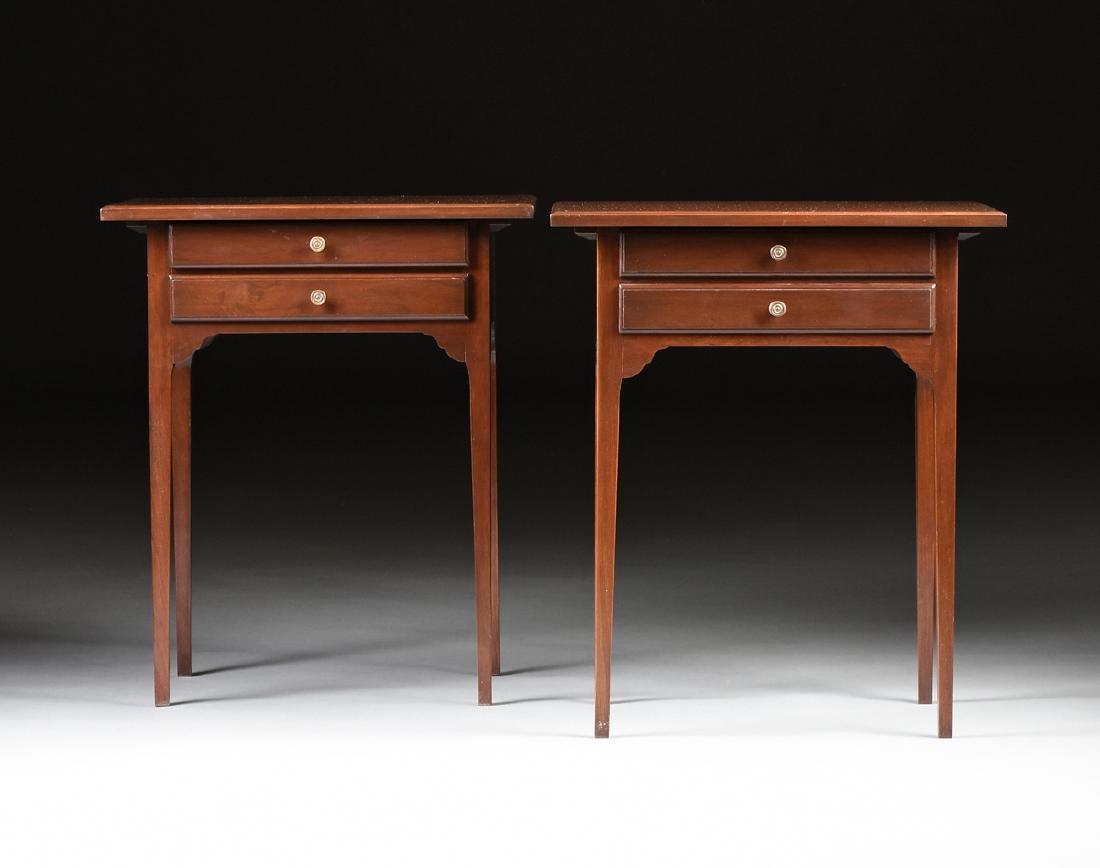 A PAIR OF FEDERAL STYLE MAHOGANY SIDE TABLES, 20TH