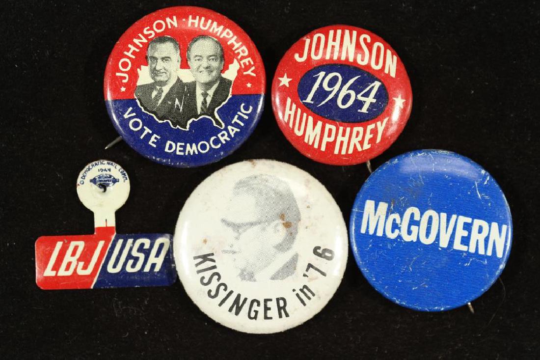 5 Assorted Vintage Political Buttons/pin Backs