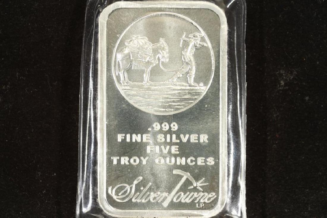5 Troy Oz. .999 Fine Silver Ingot Silvertowne