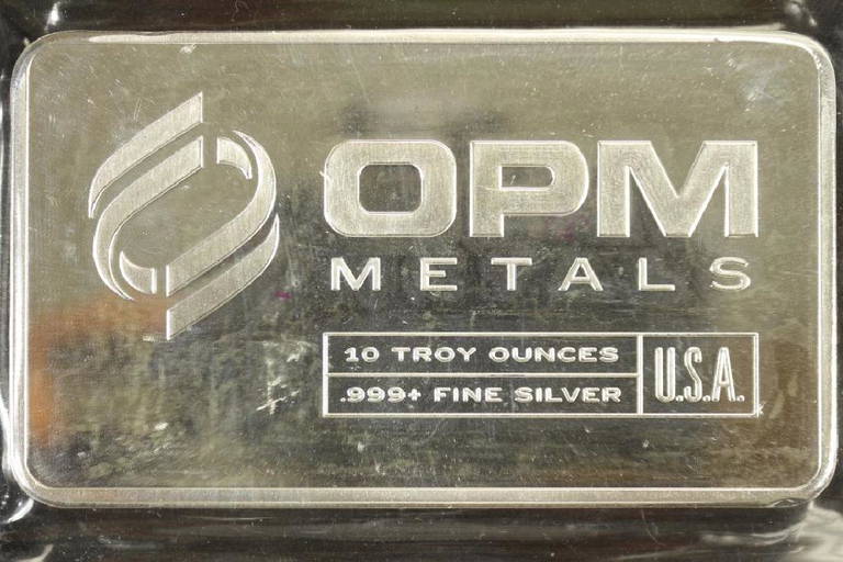 10 Troy Oz. .999+ Fine Silver Proof Bar Opm Metals