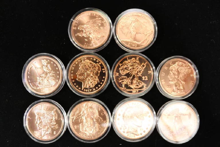 Complete Set Of 10 1 Oz. Copper Round Zombucks