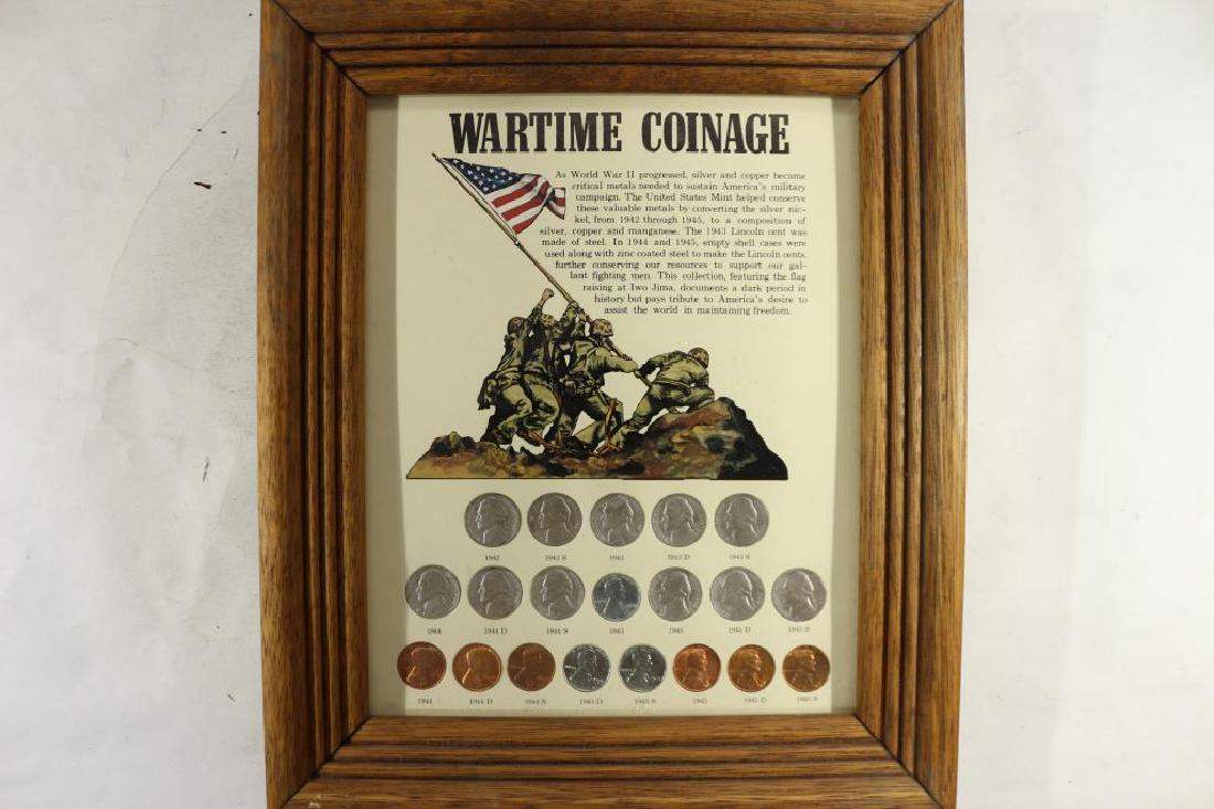 10'' X 12'' Wood Frame War Time Coinage Set