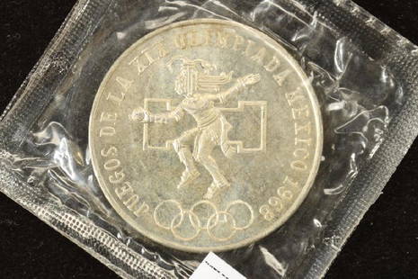 1968 Silver Mexico Olympics Coin Unc